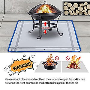 VISEMAN Fire Pit Mat for Deck Fireproof Under Fire Pit,Gill Mat for Grass Wood Deck Protection,Patio Outdoor BBQ with 3 Size(24" 32" 36")