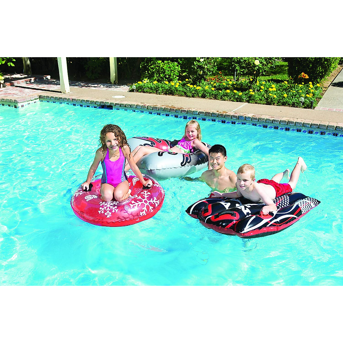 Poolmaster SNO Cap Inflatable Snow Tube and Snow Sled with Handles