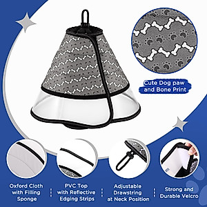 BONTHEE Soft Dog Cone Alternative After Surgery,Dog Cone Collar for Large Medium Small Dogs,Adjustable Dog Recovery Collars for Pet, E-Collars for Dogs,Elizabethan Collar for Dogs Stop Licking