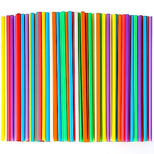 500 Pcs Colorful Disposable Drinking Plastic Straws.(0.23'' diameter and 8.26" long)-8 Colors