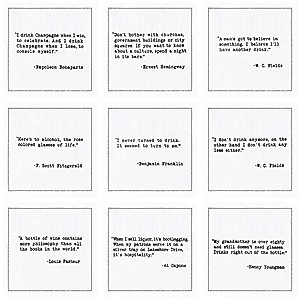 Five Star Napkins Literary Bar Quotes White Cotton Cocktail Napkins, Beverage Napkins, Bar Napkins, Cloth Napkins, Party Napkins, Holidays, Weddings, Birthdays, Disposable, 4.5" x 4.5"- (50x)