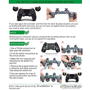 eXtremeRate Transparent Clear Full Set Shell Cover, Replacement Housing Shell with Buttons Thumbsticks Compatible with ps4 Slim Pro Controller CUH-ZCT2 - Controller NOT Included