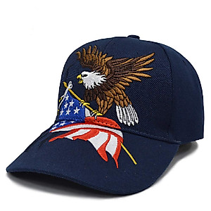 FLYOUTH Creative Baseball Cap Trump Hat Wild Sun Shade Embroidered Peaked Cap (Navy Blue)