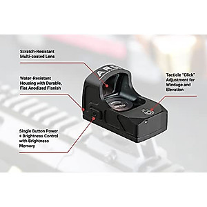 AT3 Tactical ARO Red Dot Sight - Pistol Mount, Low Mount, Optional Riser Mount - 3 MOA Compact Reflex Sight