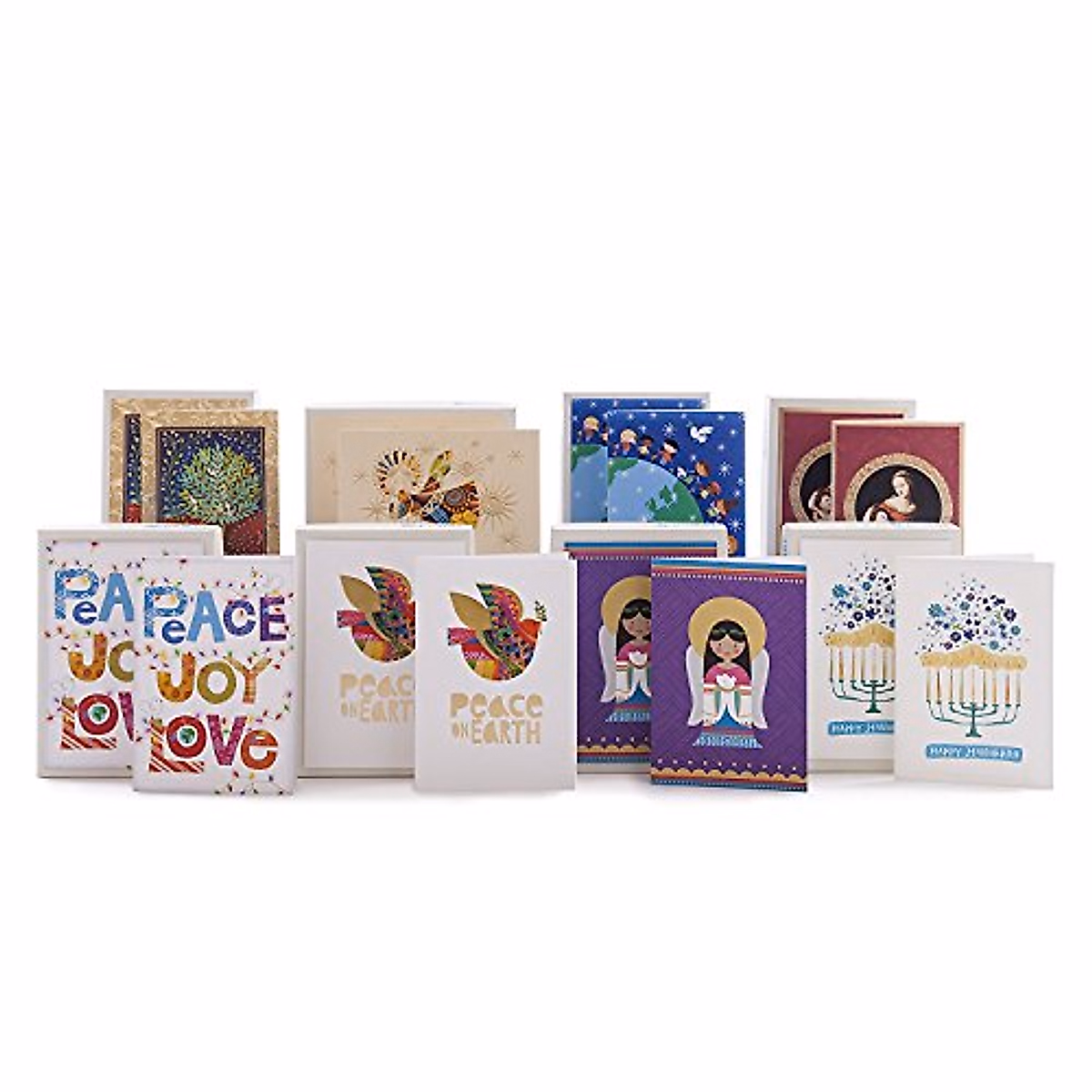 Hallmark UNICEF Boxed Christmas Cards, Peace Joy Love Lettering (12 Cards and 13 Envelopes) (1XPX2015)