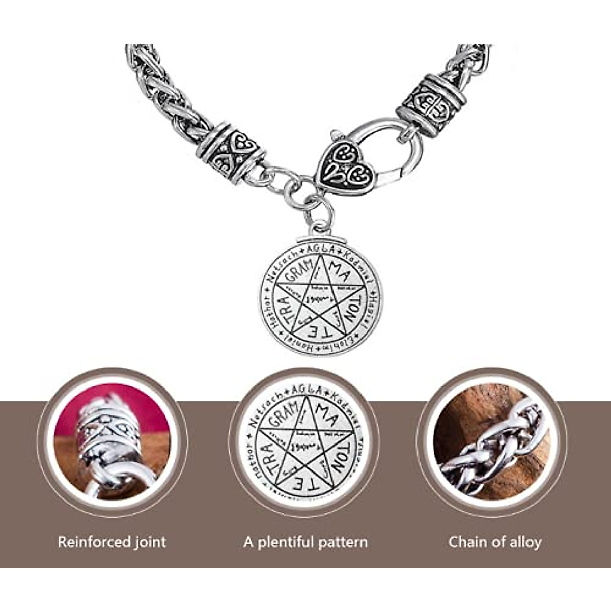 Lemegeton Talisman for Love Tetragrammaton Seal of Solomon Wicca Pentacle Pendant Wiccan Bracelets