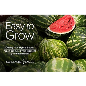Watermelon Seeds for Planting - Crimson Sweet Heirloom Variety, Non-GMO Fruit Seed - 2 Grams of Seeds Great for Outdoor Garden by Gardeners Basics