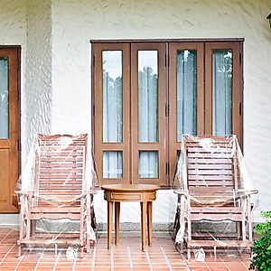 Tudomro 4 Pcs Outdoor Plastic Chair Cover Waterproof Armchair Cover Clear Dust Proof Plastic Couch Cover for Furniture Sofa Chair Couch Recliner Furniture Storage and Moving, 37 x 30 x 30 Inch