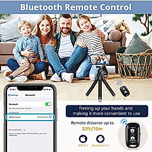 Eicaus Portable and Flexible Phone Tripod Stand for Cellphones, Compact Mini Tripod with Remote for Video Recording, Vlogging and Travel Photography(Black)