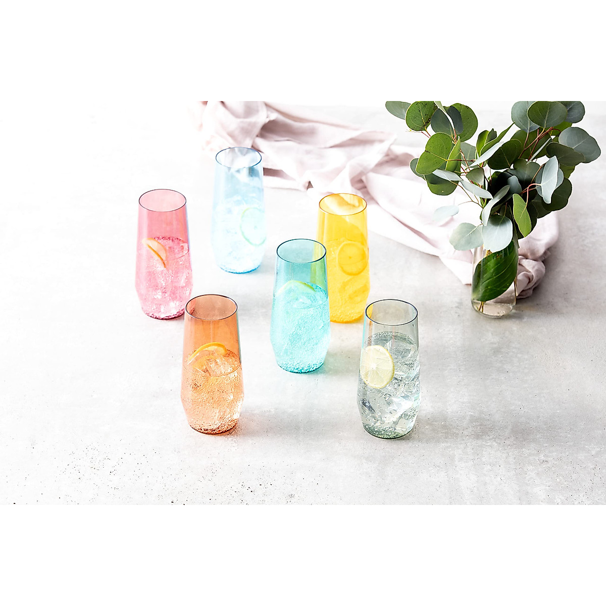 Fortessa Sole Outdoor Shatter Resistant BPA Free Premium Copolyester Plastic Drinkware 6 Pack, Terra Cotta Orange, Iced Tea Glass