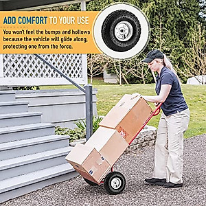 10-Inch Replacement Tire and Wheel 4.10/3.50-4" - 10” Utility Tires for Gorilla Cart, Dolly, Hand Truck, Generator, Lawnmower, Garden Wagon with 5/8” Axle Bore Hole - Double Sealed Bearings (2 pack)