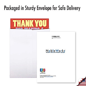 NobleWorks - 1 Jumbo Funny Thank You Greeting Card From Us with Envelope (8.5 x 11 Inch) Big, Oversize Student Gratitude, Notes for School Mentor, Teacher - Big Difference Principal J8199TYG-US