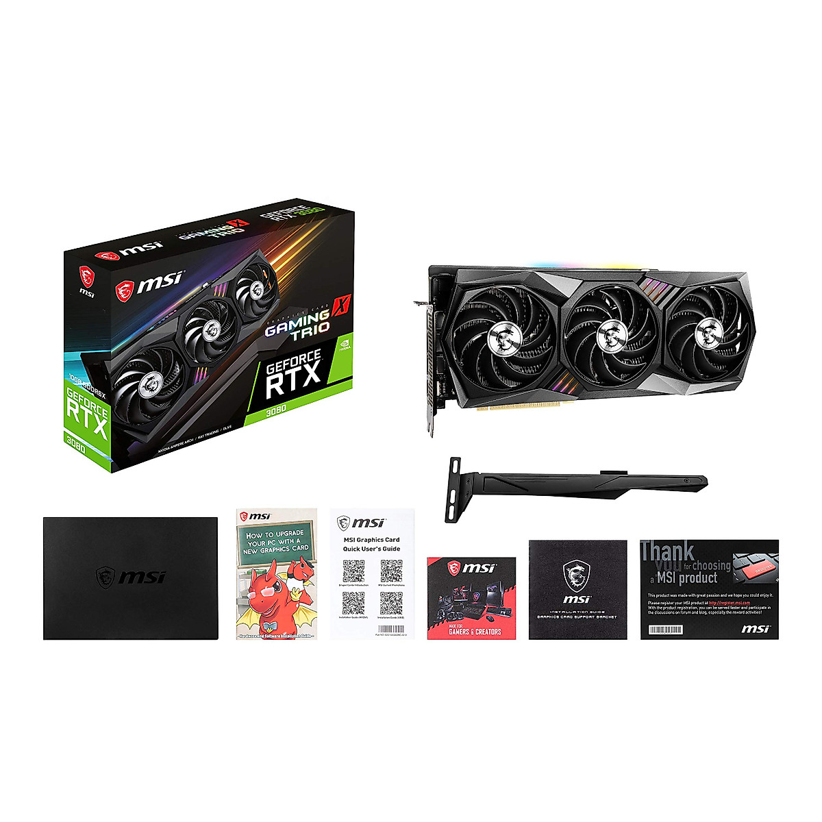 MSI Gaming GeForce RTX 3080 10GB GDRR6X 320-Bit HDMI/DP Nvlink Tri-Frozr 2 Ampere Architecture OC Graphics Card (RTX 3080 GAMING X TRIO 10G)
