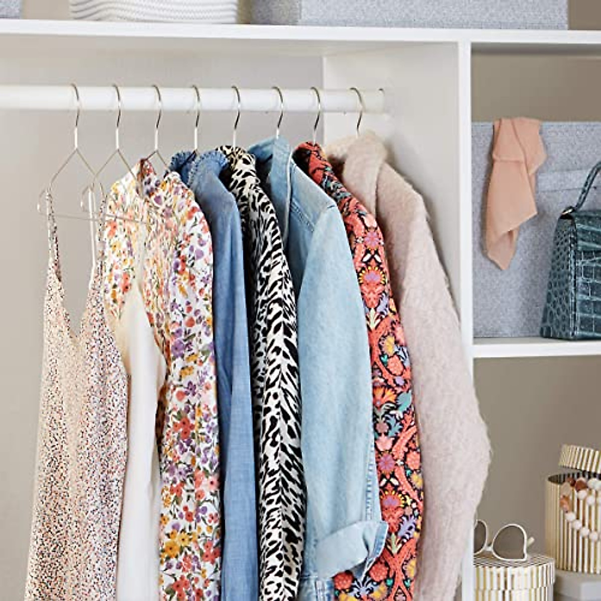 Amazon Basics Stainless Steel Clothes Hangers, 50-Pack, Silver