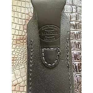 Custom Leather Right Hand Knife Sheath Fits Buck 124, Fixed Blade Knife Holder, Black