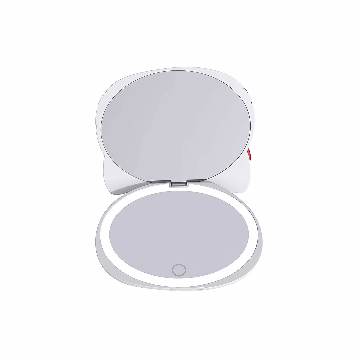 Impressions Vanity Hello Kitty Kawaii Compact Mirror with Touch Sensor Switch for Purse, LED Makeup Mirror with 2X Magnifying Top and Adjustable Brightness (White)