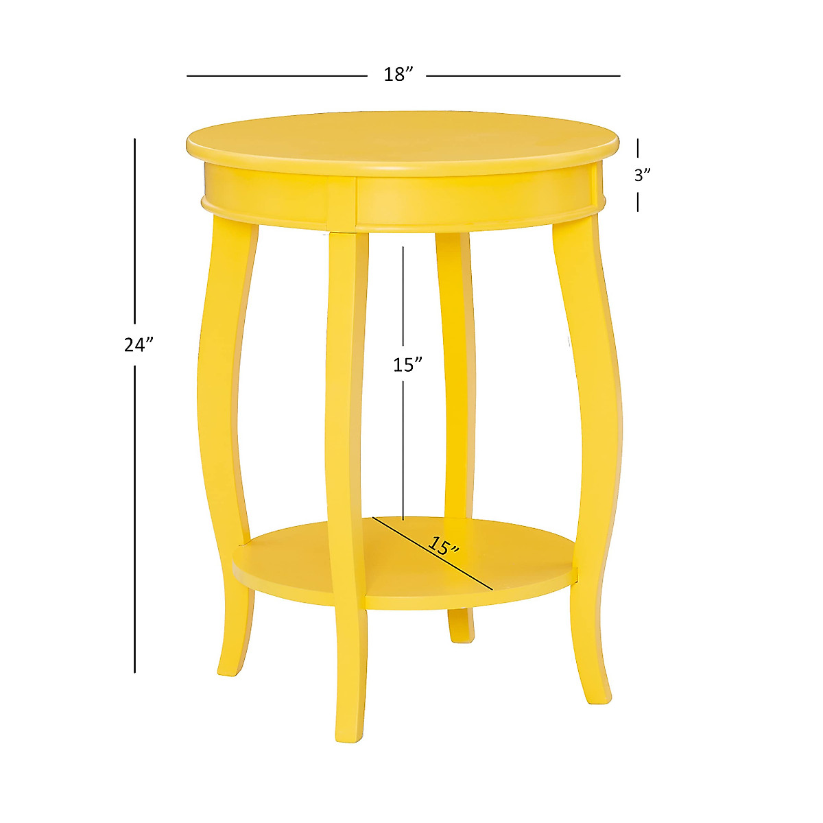Powell Furniture Powell Round Shelf, Yellow Table