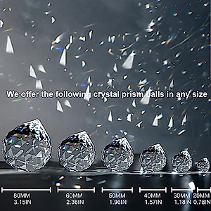 MerryNine 30mm/1.18" 15 Pack Crystal Ball Prism Sun Shine Catcher Rainbow Pendants Maker, Hanging Crystals Prisms for Windows, for Feng Shui (Multicolor)