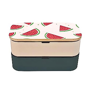 Pink Watermelon Adult Lunch Box, Bento Box, With Cutlery Set Of 3, 2 Compartments, Rectangular, Lunch Box For Adults