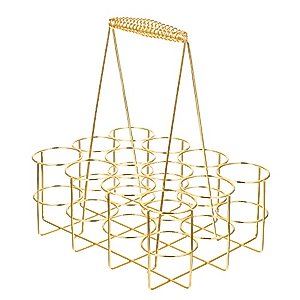 BESPORTBLE Metal Wine Bottle Carrier Wire Metal Beer Holder Crate Farmhouse 12 Bottle Beverage Bottle Holder Carrier Caddy with Handle for Home Bar KTV Party Picnic