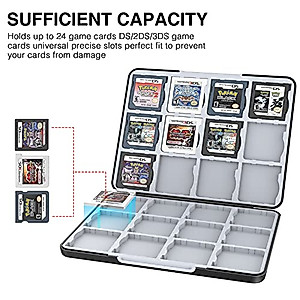 HEIYING Game Card Case for Nintendo 3DS 3DSXL 2DS 2DSXL DS DSi,Portable 3DS 2DS DS Game Cartridge Holder Storage with 24 Game Card Slots.