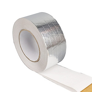Glass Fiber Cloth Aluminum Tape Silver, Reinforced Self-Adhesive Heat Reflective Tape, Heat Jacketing Insulation Resistant High Temperature HVAC Tape, Metal Repair Duct Tape (3.15inch x 82ft)