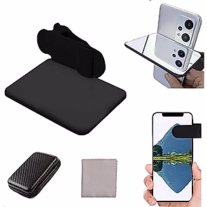 Smartphone Camera Mirror Reflection Clip Kit, Mirror Reflection Mobile Phone Camera, Travel Mobile Phone Reflector Shooting Supplies, 2023 New Adjustable Mobile Phone Camera Reflector Clip Kit (Black)