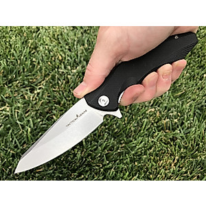 TACTICAL GEARZ Pocket Knife for EDC! G10 Handle! D2 Steel Stonewashed Blade! Includes Sheath! (Zeta)