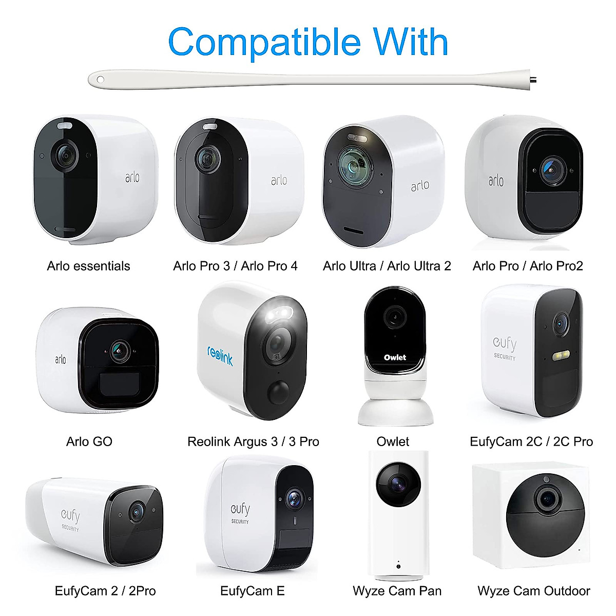 Anbage Baby Monitor Mount Baby Camera Holder Flexible Twist Mount Compatible with Vtech Monitor VM901, Vtech Monitor VM919, Attached for Crib, Shelves or Other Places (1 Pack)