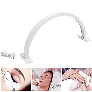 Rosvola Half Moon Light, 25W Desktop LED Light 3000K‑6500K Half Moon Shaped, Adjust Brightness Eyelash Beauty Lamp for Salon Nail Art White 100‑240V (US Plug)