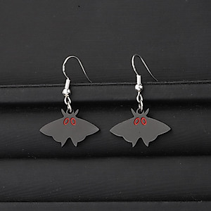 FAADBUK Mothman Lover Gift Mothman Earrings Moth Insect Witch Spooky Monster Creepy Weird Funky Halloween Jewelry (Mothman Earrings)