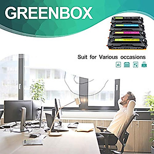 GREENBOX Compatible 204A Toner Cartridge Replacement for HP 204A CF510A CF511A CF512A CF513A Pro MFP M180n M180nw M181 M181fw M154a M154nw Printer (1 Black 1 Cyan 1 Yellow 1 Magenta)
