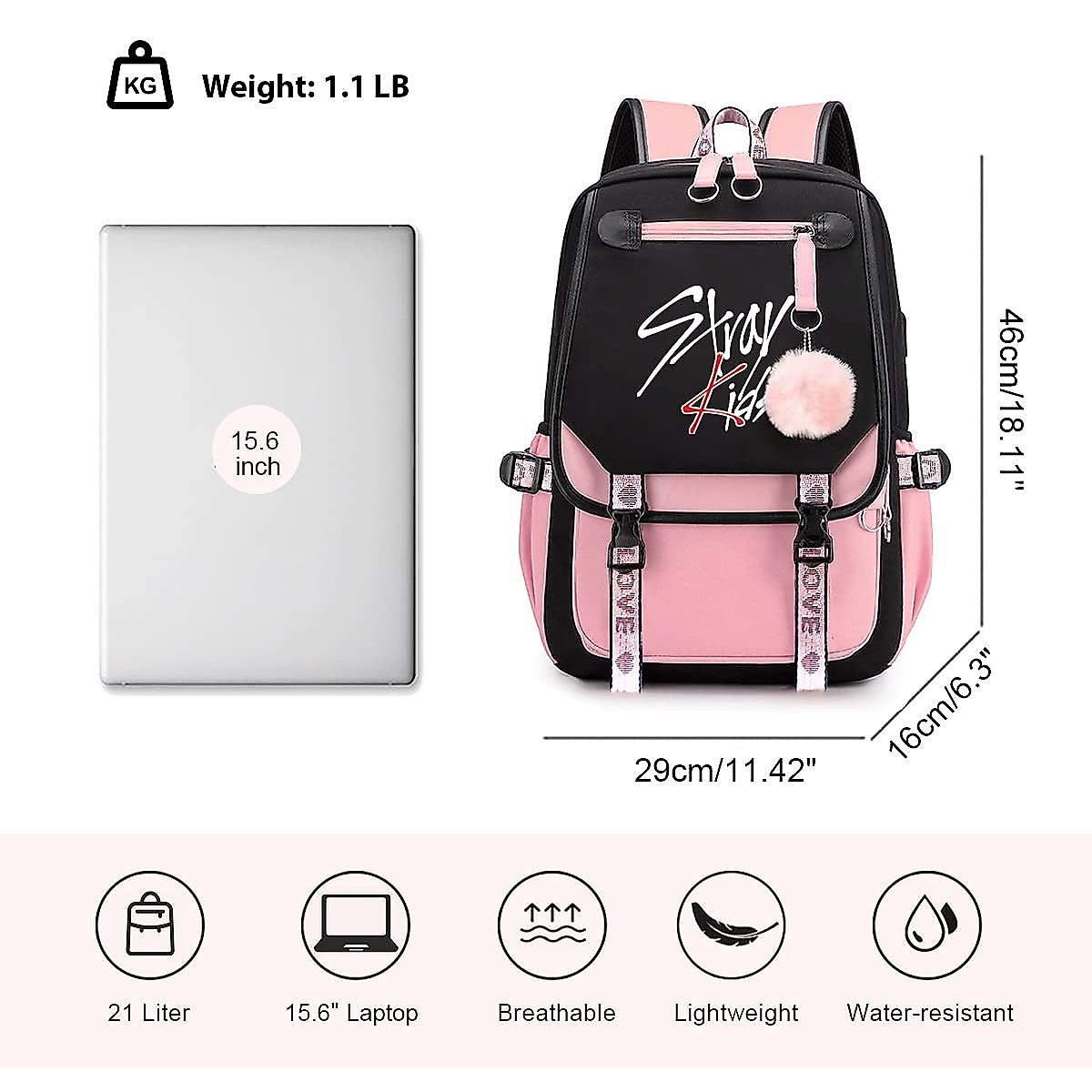 Casual Backpack Laptop Backpack,Women 15.6 Inches College Laptop Bag Travel Outdoor Daypack Bags Vintage Daypacks for Women 11.8 in * 8.26 in * 17.3 in (HFR11)