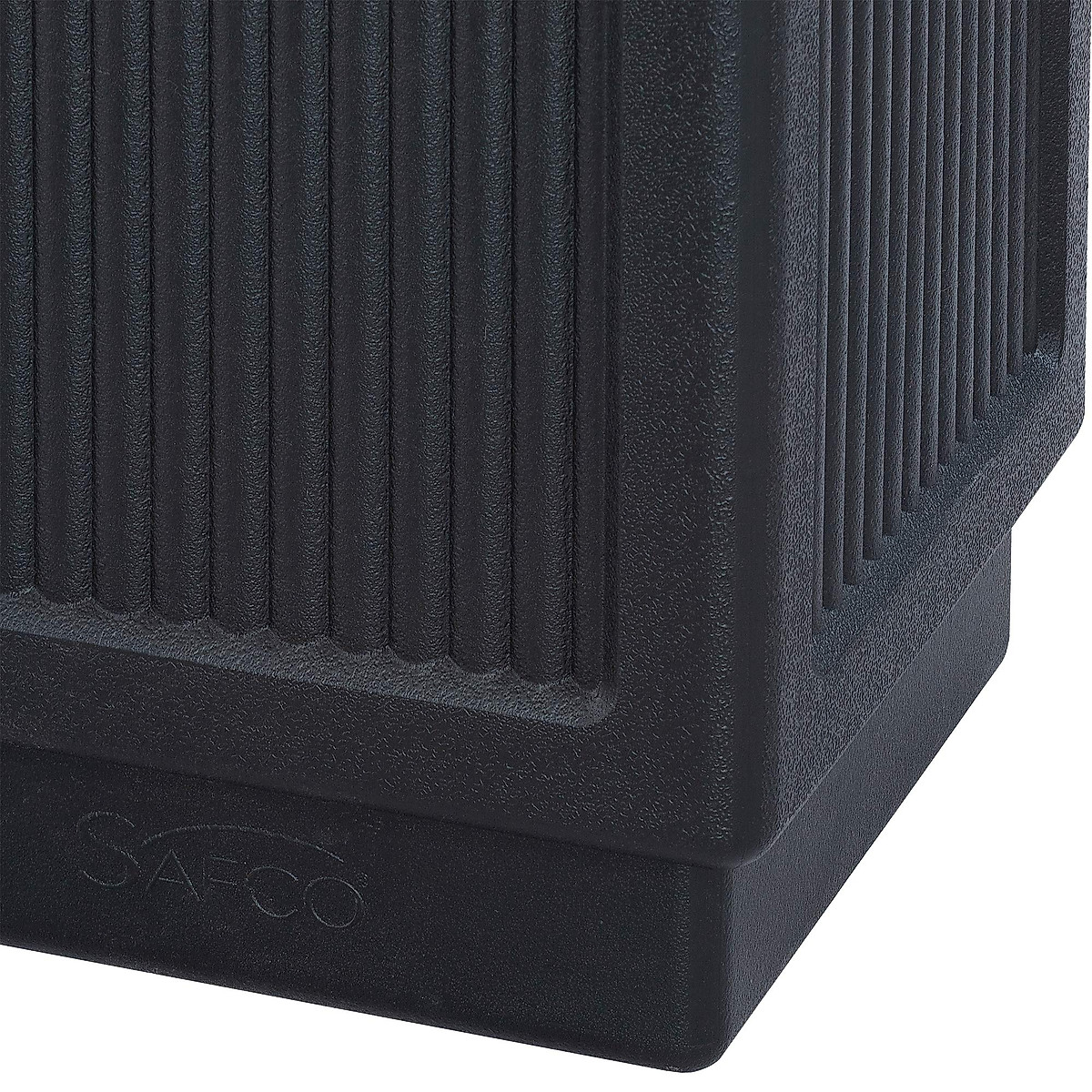 Safco Products Canmeleon Outdoor/Indoor Recessed Panel Trash/Garbage Can 9476BL; Black; Decorative Fluted Panels; 38-Gallon Capacity