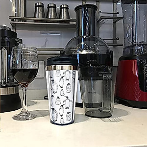 NVJUI JUFOPL Penguin Coffee Mug, With Flip Lid 15 OZ, Stainless Steel Coffee Cup for Travel Home Office