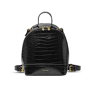 Pixie Mood Cora 9 x 7 Vegan Leather Convertible Backpack, Black Croc