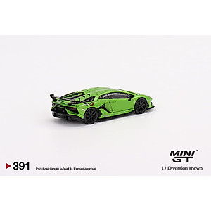 True Scale Miniatures Model Car Compatible for Lamborghini Aventador SVJ Verde Mantis 1/64 Diecast Model Car MGT00391