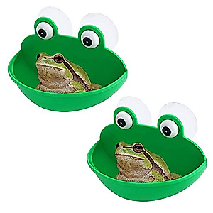 2 Pieces Frog Habitat with Dual Suction Cups Cute Fish Tank for Amphibian Aquatic Toad Frog Tadpole Tree Frog Small Aquatic Animals