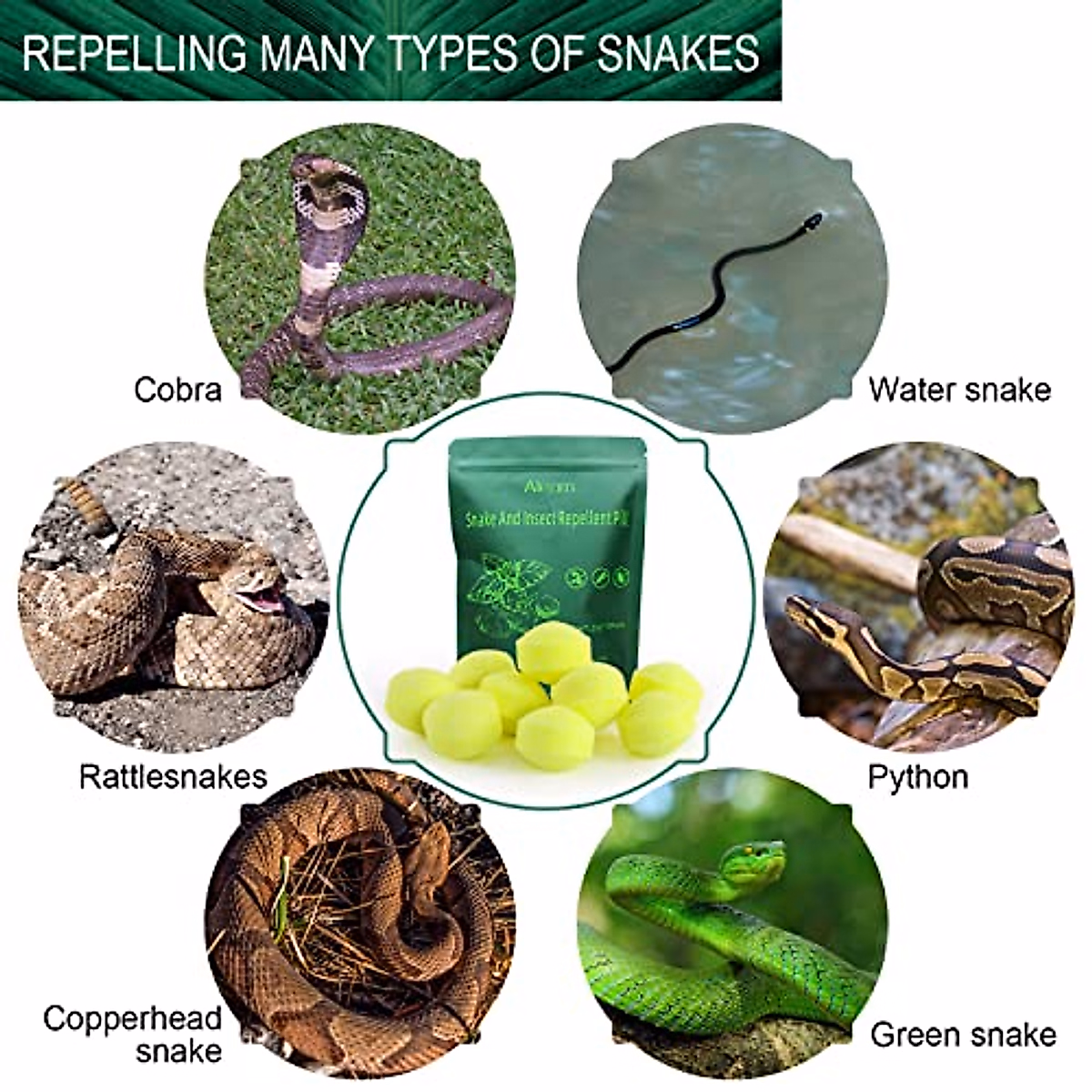 runhaze 10 Pack Snake Away Repellent for Yard Powerful Be Gone Pet and Children Safe Ball for Outdoors Defence Lawn Garden Camping Fishing Home Indoors Control