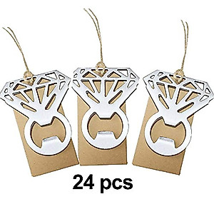 Awtlife 24 Pcs Vintage Diamond Bottle Opener for Wedding Party Favors