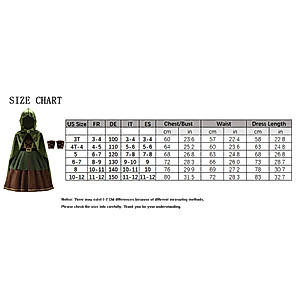 ReliBeauty Archer Costume Girls Huntress Costume for Girls with Cape,Green 10-12/150
