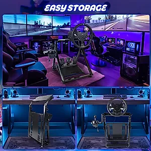 Guil Vim Racing Wheel Stand Steering Wheel Stand Shifter Mount Adjustable Racing Stand for Logitech G29 G920 G27 G25 G923 Supporting Thrustmaster T248X T248 T300 T150 458 TX PS3 PS4 PS5 PC