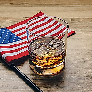 2nd Amendment American Flag - Old Fashioned Whiskey Rocks Bourbon Glass - 10 oz capacity
