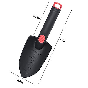 Meejaa 2pcs Metal Detecting Tool Set, Metal Detecting Shovel, Metal Detecting Hand Rake with Soft Rubberized Non-Slip Handle, Outdoor Detector Accessories (Black)