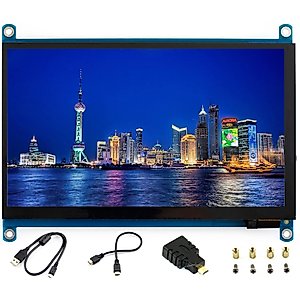 7inch HDMI LCD 1024x600 IPS Capacitive Touch Screen,HDMI/VGA Display Interface Support All Version Raspberry Pi 4B/3B+/3B/2B/Zero/Zero W/Zero WH,Jetson Nano BB Black Banana Pi Windows 10/8.1/8/7
