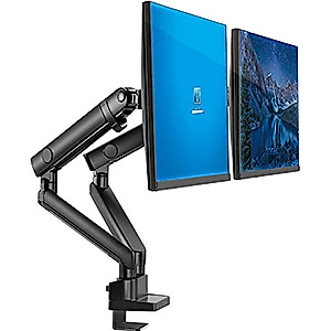 Dual Monitor Arm, Dual Monitor Mount, Dual Monitor Desk Mount up to 32 Inch Computer Screens, Dual Monitor Stand VESA Mount, Monitor Mount & Monitor Arms for 2 Monitors, Computer Monitor Arms in Black