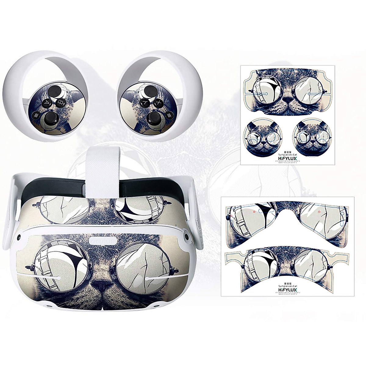 Puseky Stickers Skin Fingerprint-Proof Decal Wrap Cover for Oculus Quest 2 VR Headset Accessories