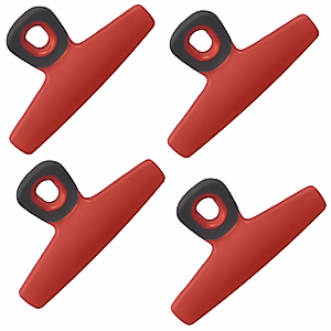 COOK WITH COLOR Food Clips - Chip Bag Clips Set of 4, 5 Inches Wide Heavy Duty Chip Clips, Large Bag Clips for Food Storage with Air Tight Seal Grip for Bread Bags, Snack Bags and Food Bags