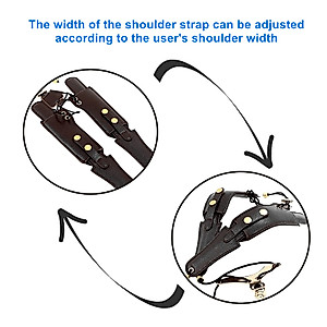 Miwayer Saxophone Shoulder Strap Double Shoulder Leather Strap Comfortable Padded Handmade For Baritone Alto Tenor Soprano Baritone Sax