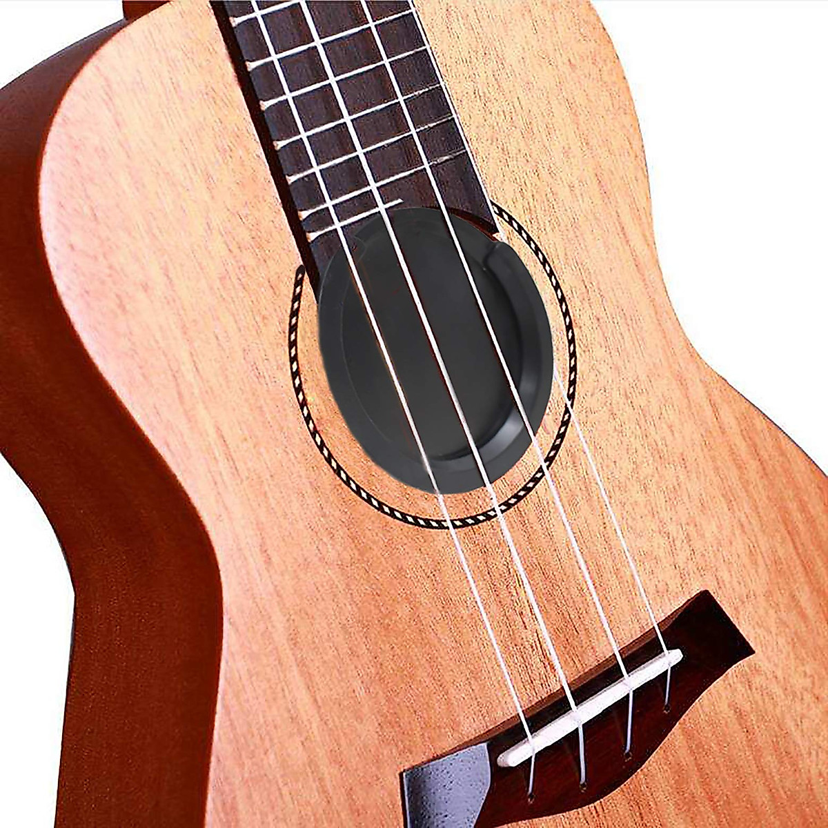 3.26 Inch Guitar Soundhole Cover Soft Rubber Feedback Buster for Acoustic Guitar,Black